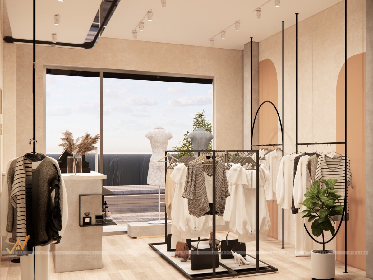 15 mẫu thiết kế shop quần áo đẹp thu hút mọi khách hàng
